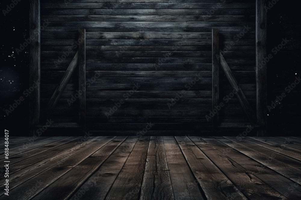 Eerie Halloween vibes: Creepy horror backdrop with vacant wooden planks ...