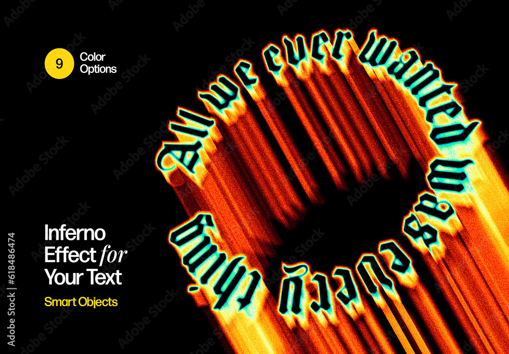 Inferno Text Effect Mockup Stock Template | Adobe Stock