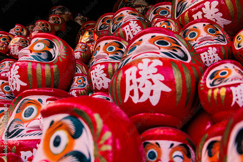 Assembled Dharma, Japanese traditional statue in Katsuo temple, Osaka ...