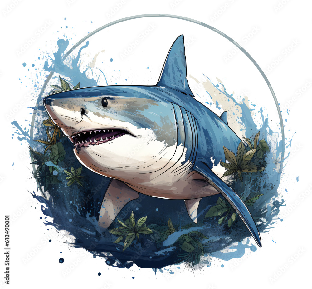 Shark logo symbol isolated on the transparent background PNG. AI ...