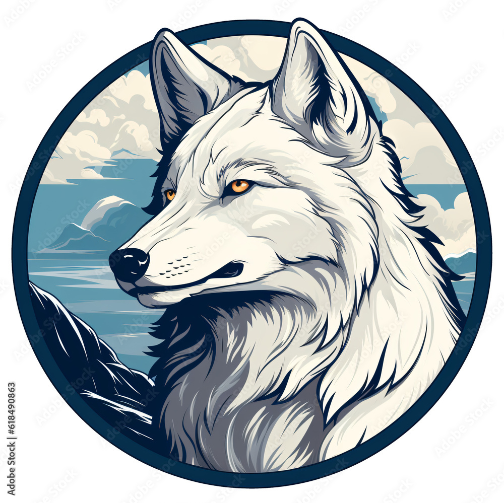 Wolf logo symbol isolated on the transparent background PNG. AI ...