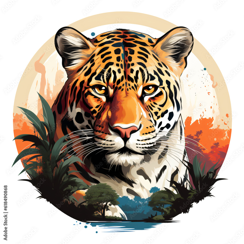 Leopard logo symbol isolated on the transparent background PNG. AI ...