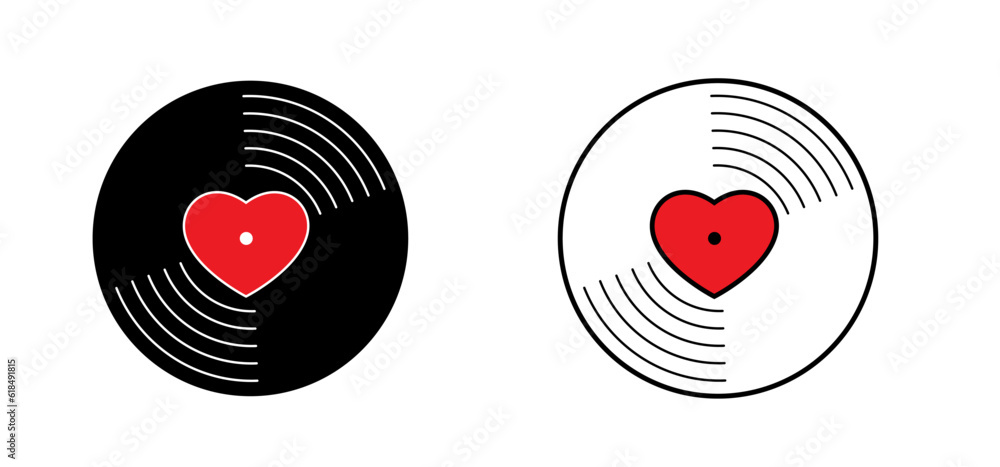 Cartoon vinyl or lp icon symbol. dj symbol. retro vinyl record album ...