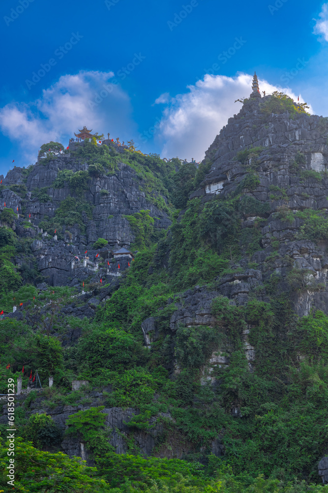 Dragon Mountain in Ninh Binh Hanoi Vietnam with over 500 zigzag steps ...