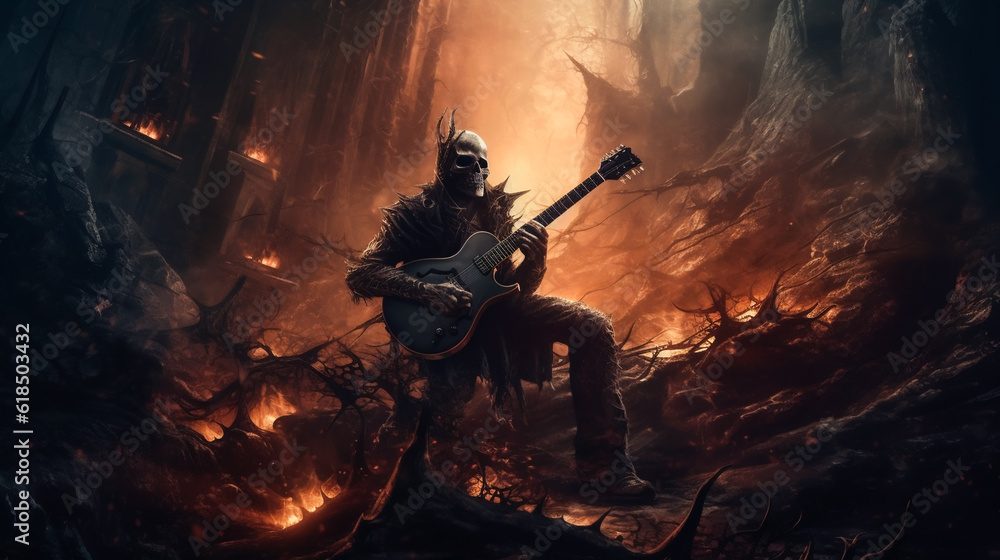 Satanic Overture. Demon's Serenade . Hellfire Hymn. AI Generated Stock ...