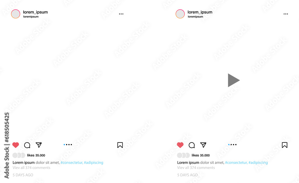 Mockup instagram screen. Photo frame with blank frame for your design ...