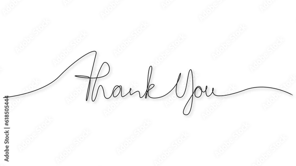 animated continuous single line drawing of phrase THANK YOU, line art ...