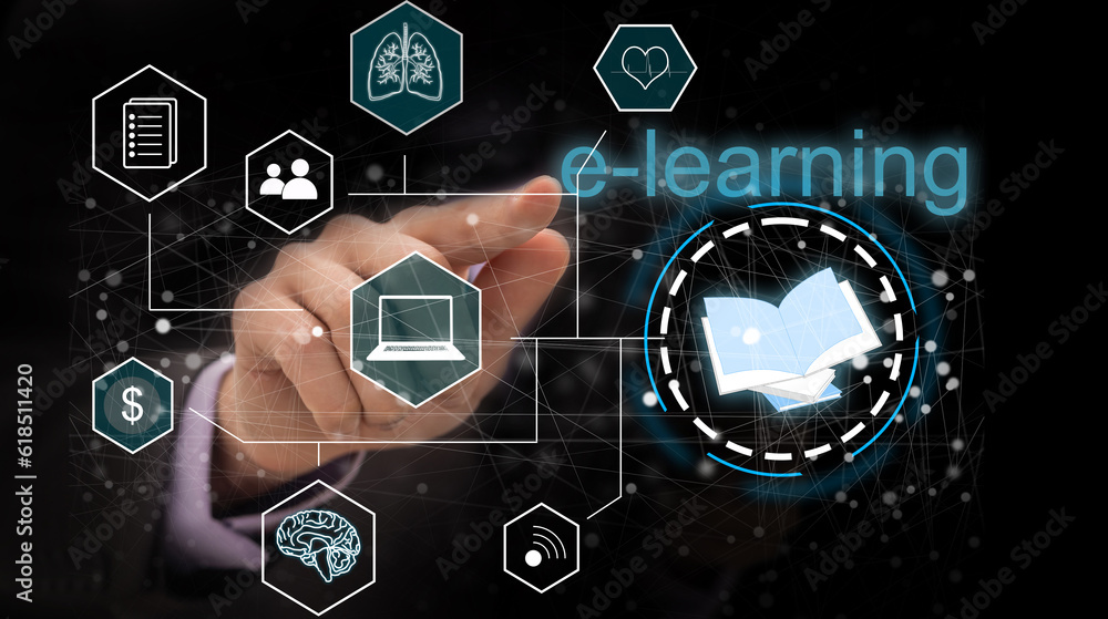 E-learning and Online Education for Student and University Concept ...