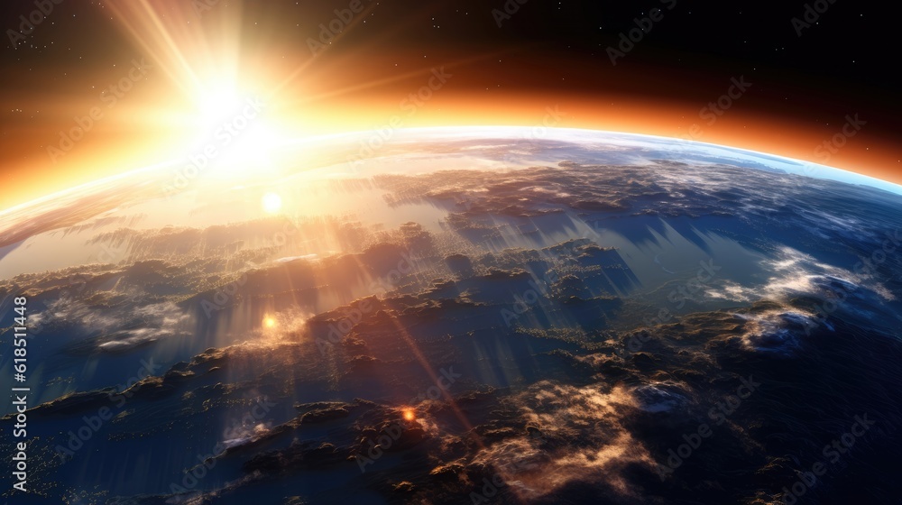 3D Planet Earth, Space Dawn, Sunrise, Wallpaper, Poster, Background ...