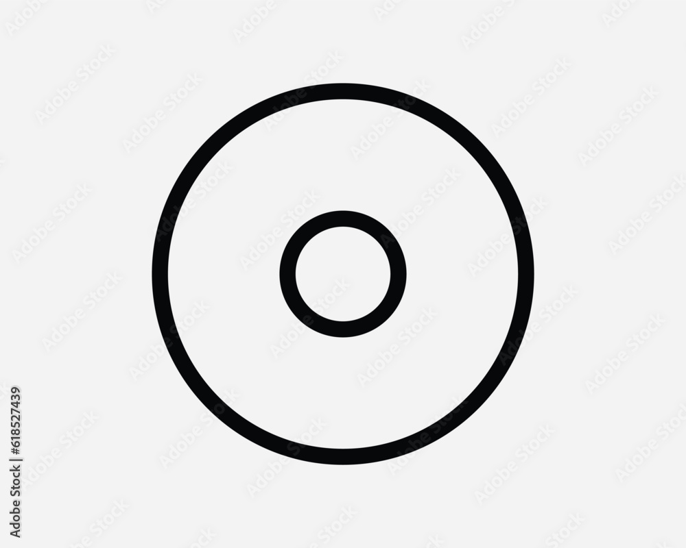 CD Line Icon. DVD Music Movie Record Media Storage Old Retro Circle ...