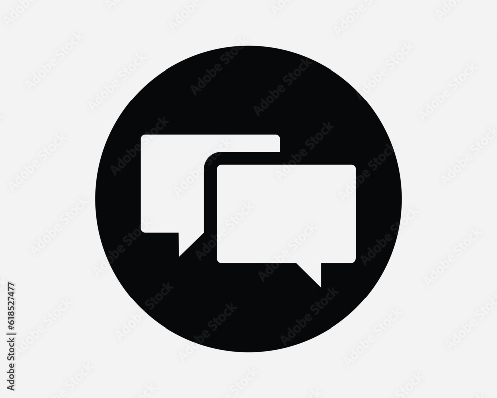 Conversation Circular Icon. Chat Box Round Circle Speech Talk Message ...