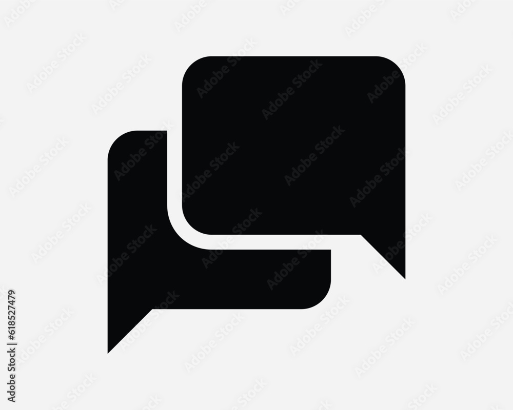 Chat Box Icon. Conversation Dialogue Bubble Speech Communication ...