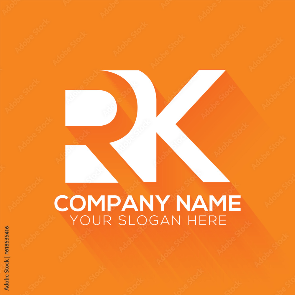 rk text logo design Stock Vector | Adobe Stock
