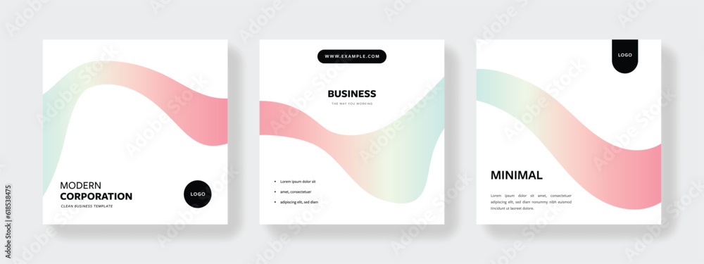 Minimalist editable social media post, square web banners for business ...