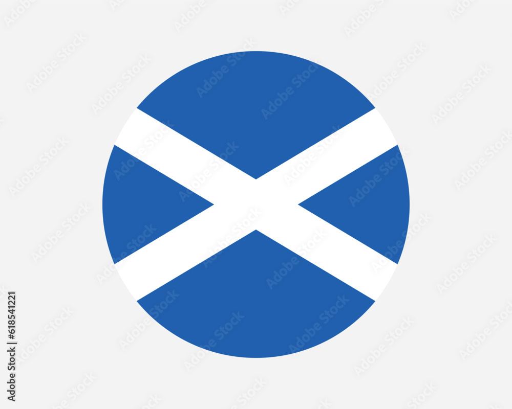 Scotland Round Flag. Scottish Scott Circle National Nation Banner ...