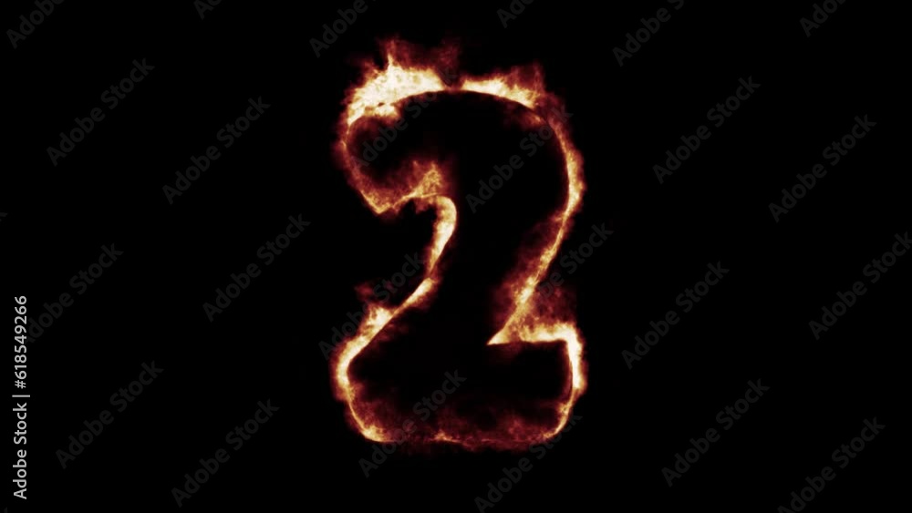 Vidéo Stock fiery font burning text fire numbers - red blue green ...
