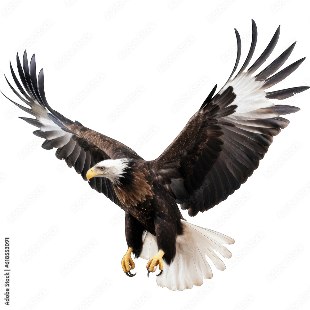 flying eagle bird, isolated on transparent background Stock Photo ...