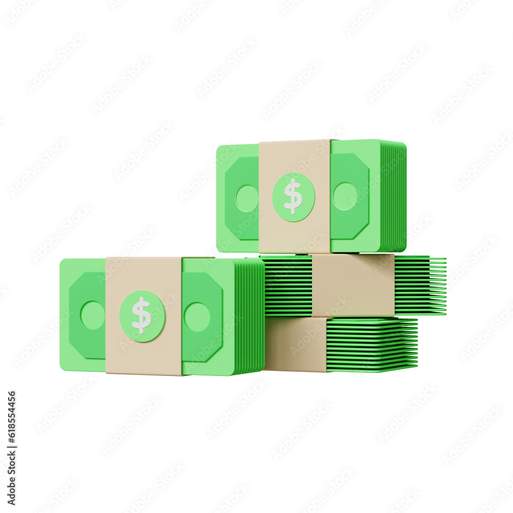 Bundles of money, banknote on transparent background, business ...