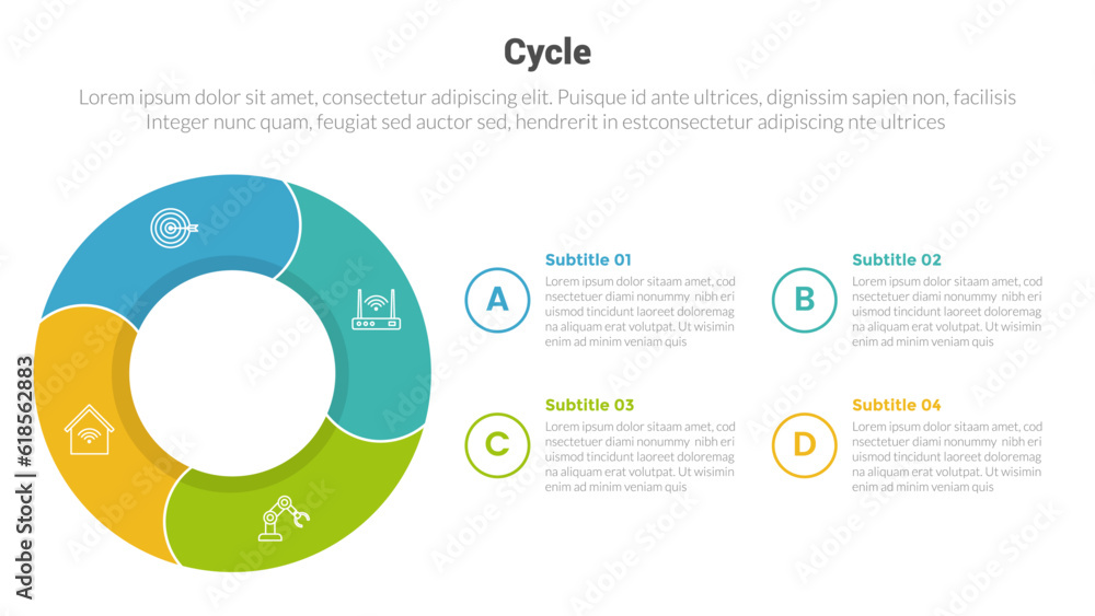 cycle or cycles stage infographics template diagram with circle ...