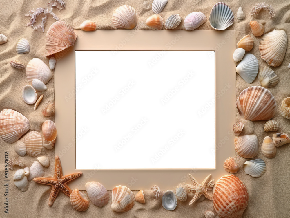 Seashell frame or border png Stock Illustration | Adobe Stock