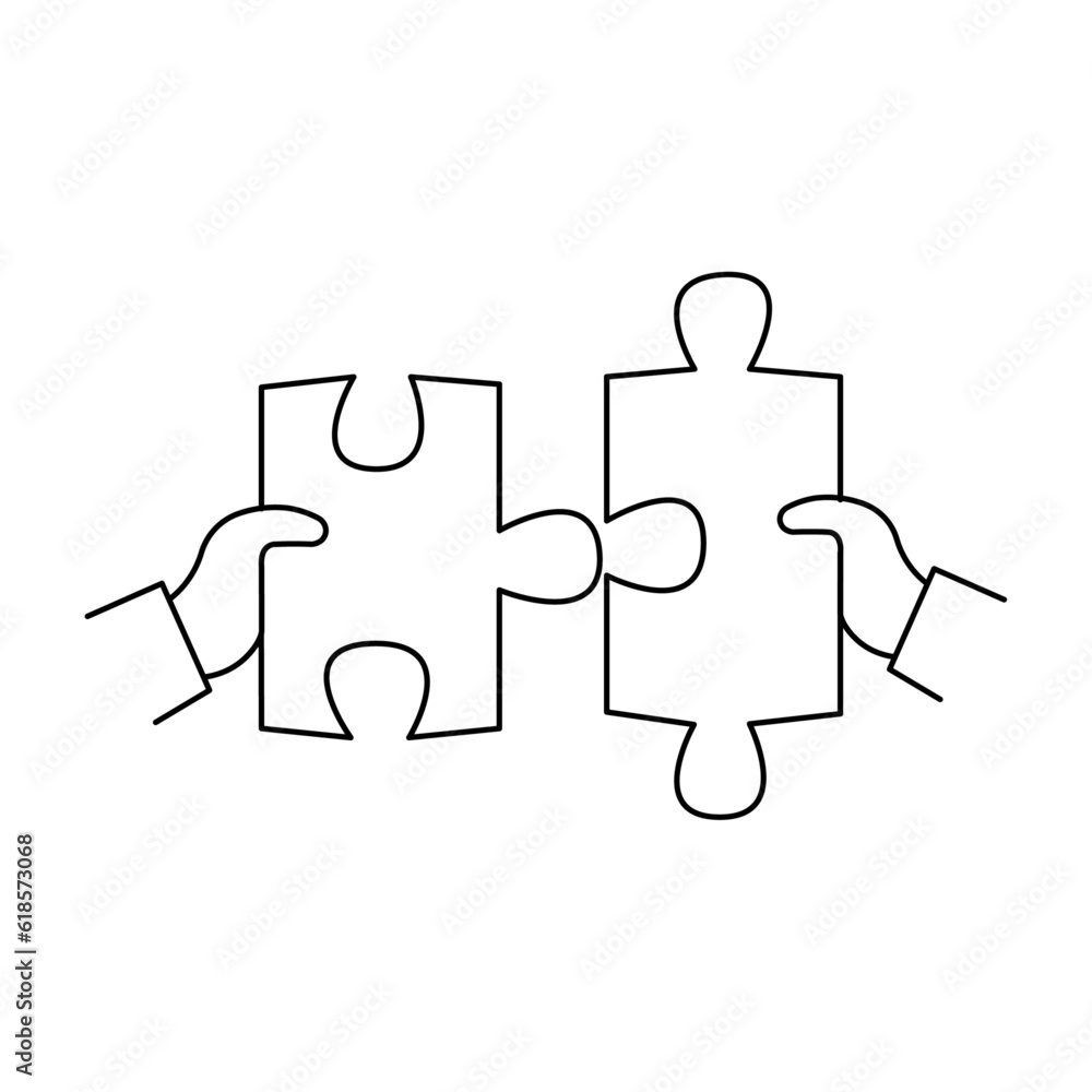 Jigsaw puzzle icon, Puzzle solving Puzzle game symbol, Interlocking ...