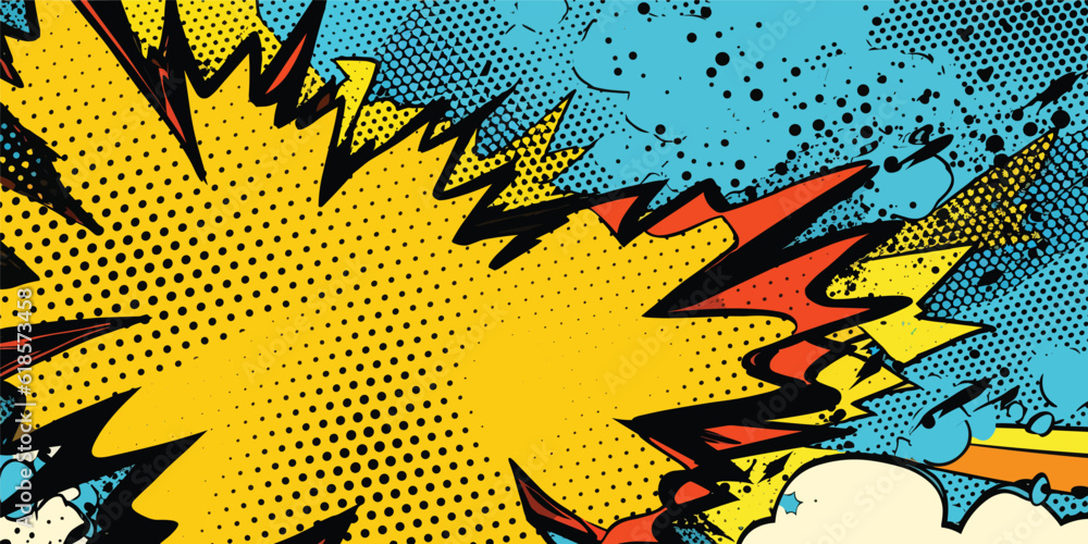 VIntage retro comics boom explosion crash bang cover book design with ...