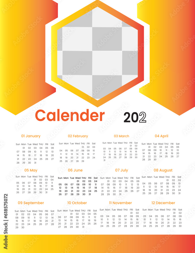 Monthly Wall calendar template for 2024 year. Week Starts on monday ...
