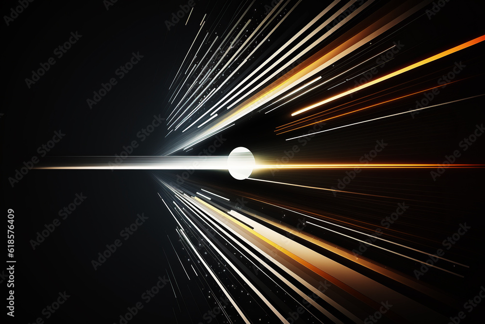 ai generated illustration Acceleration speed motion on night road ...