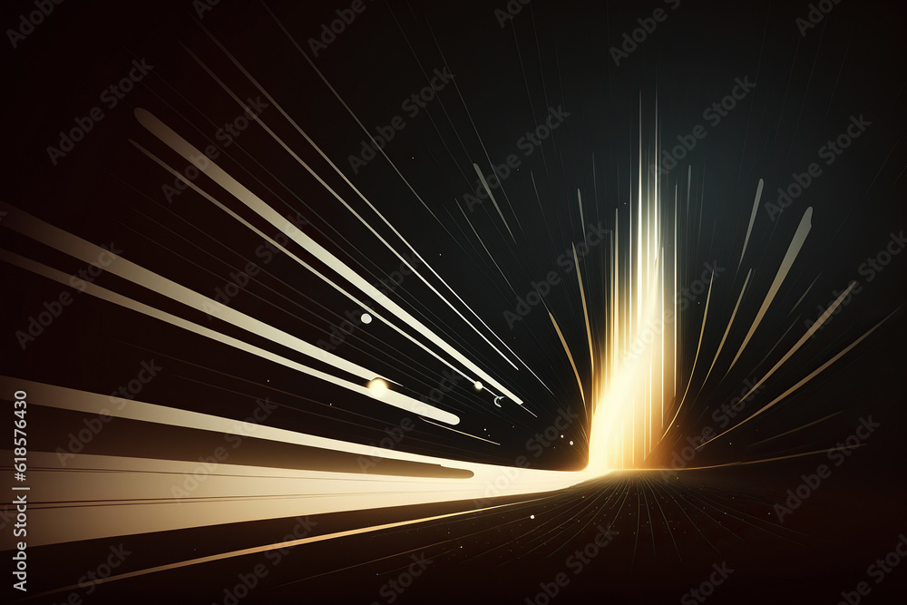 ai generated illustration Acceleration speed motion on night road ...