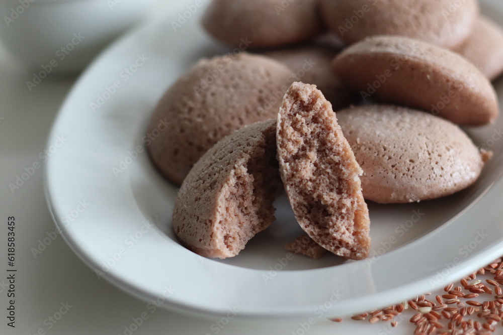 Navara rice idly. Steamed savoury rice cake made by a batter of ...