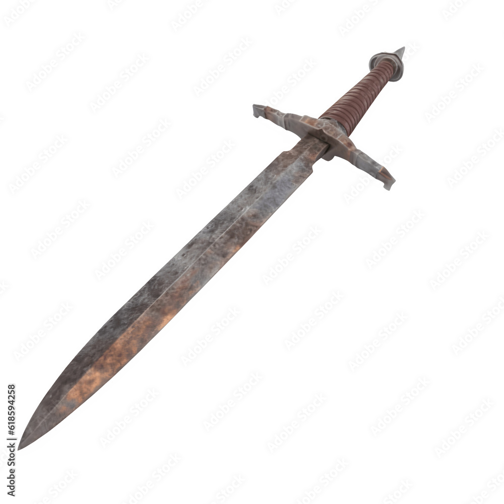 Rusty dagger on transparent background, white background, png file ...