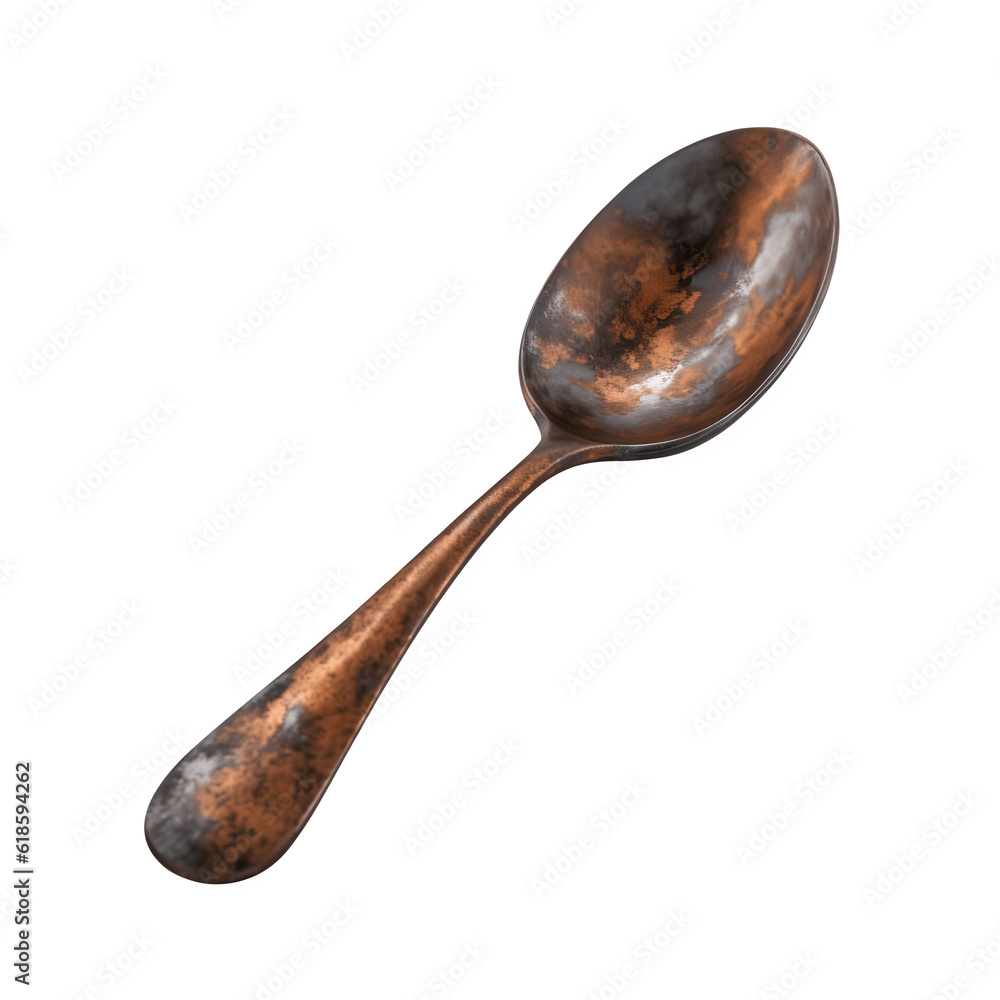 Rusty spoon on transparent background, white background, png file ...