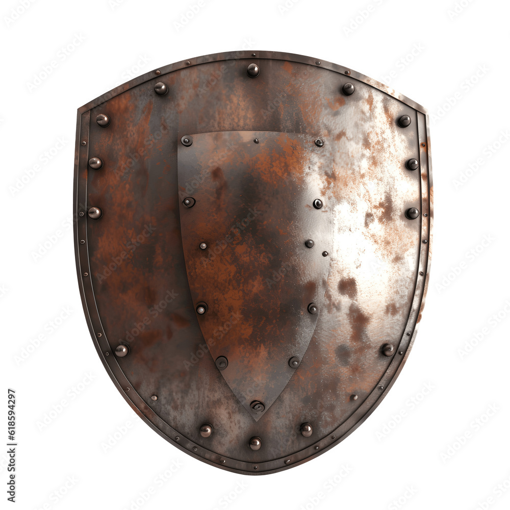 Rusty iron war shield on transparent background, white background, png ...