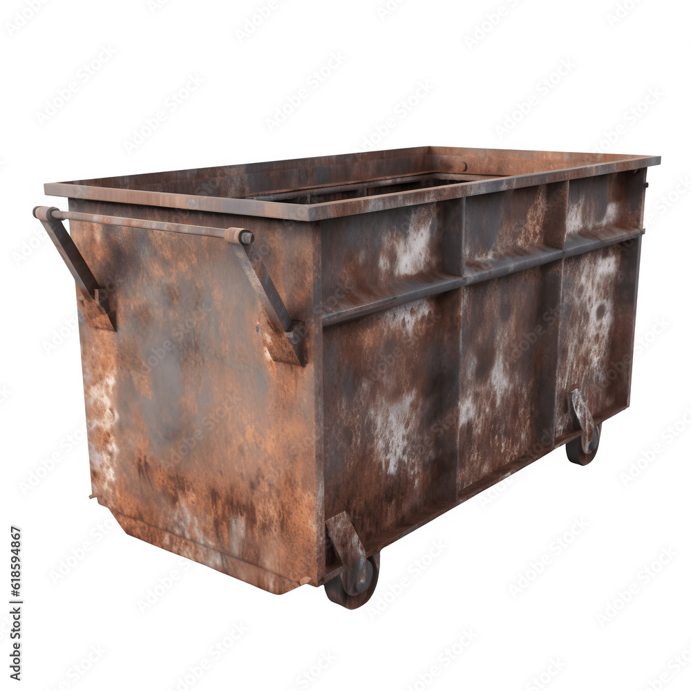 Rusty dumpster on transparent background white background, png file ...