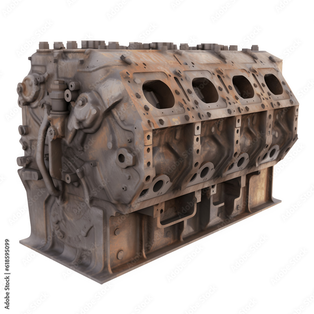 Rusty car engine on transparent background white background, png file ...