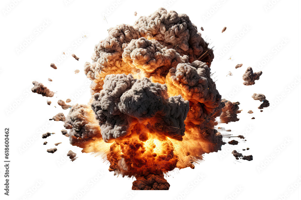 An explosion isolated on transparent background - Generative AI Stock ...