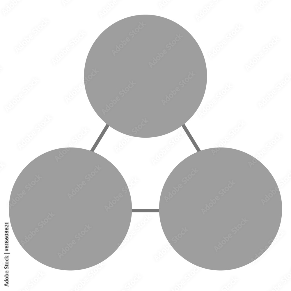 Venn diagram chart vector template gray color style for presentation ...