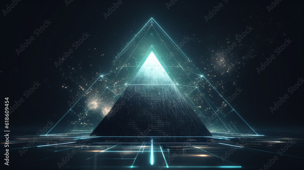 A futuristic illustration of a pyramid portal Generative Ai Stock ...