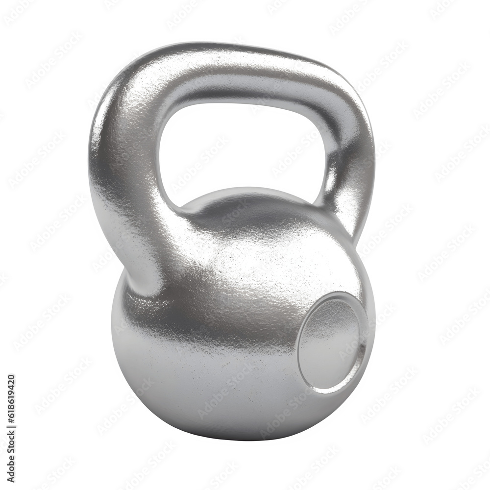 Silver Gym Kettlebell on transparent background, white background, png ...