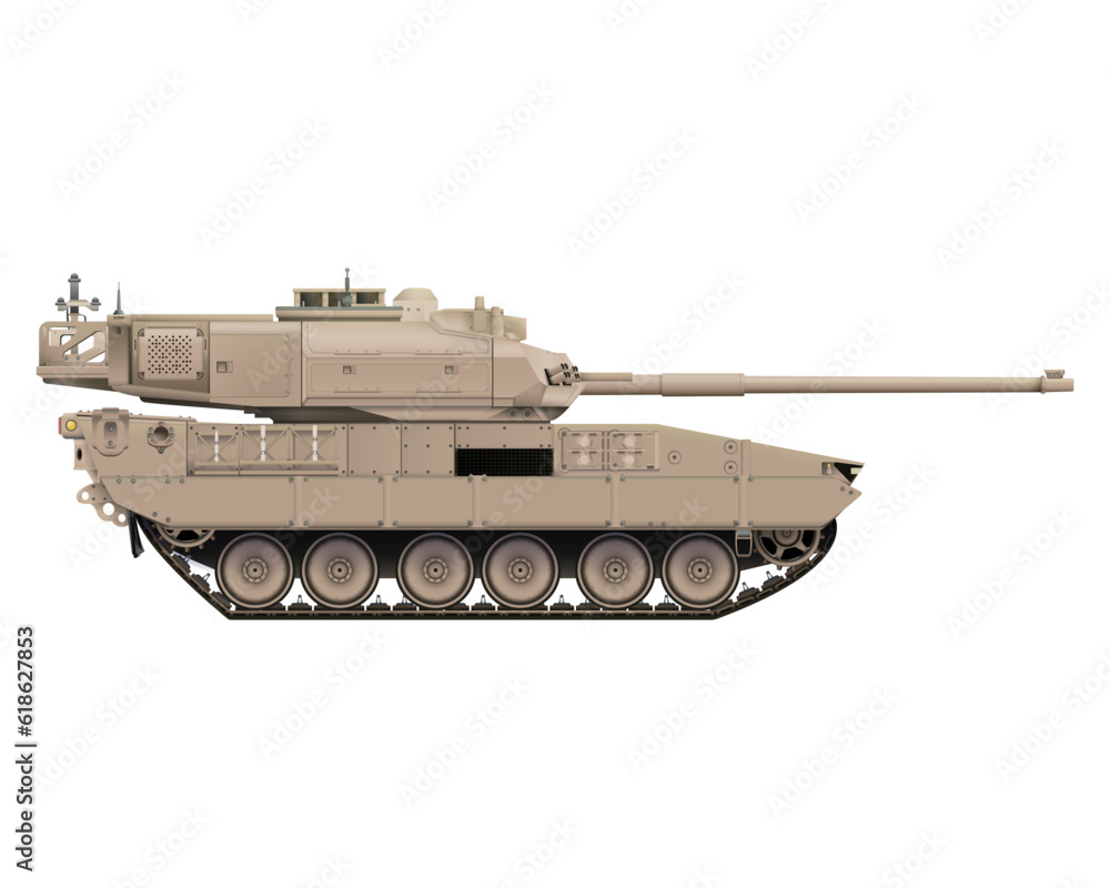 Main battle tank in realistic style. Armored fighting vehicle. Special ...