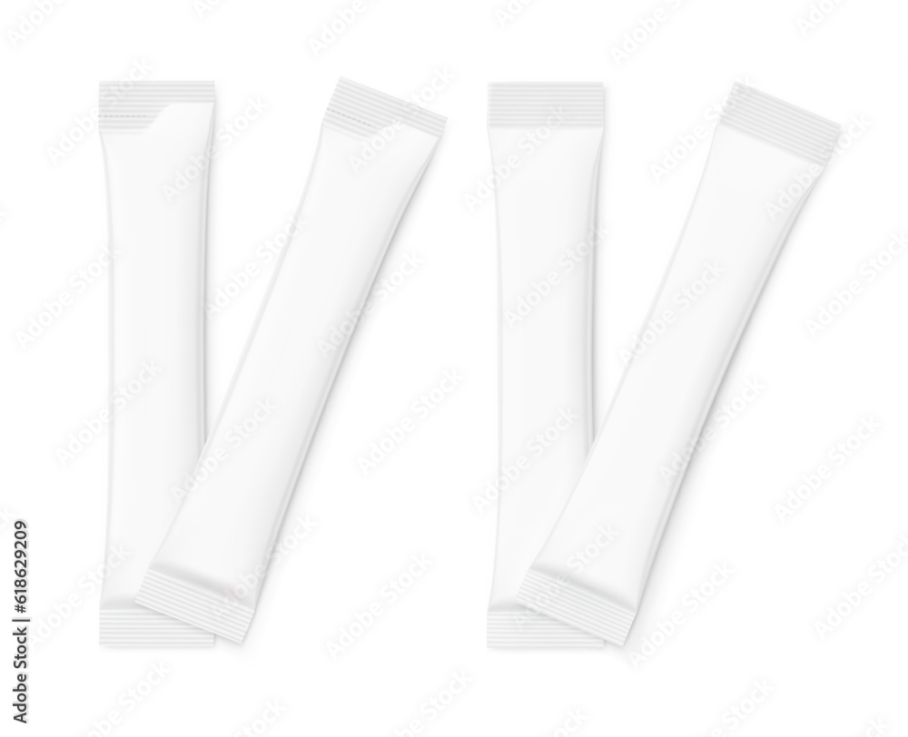 Blank package stick mockup. Set of stick with different corners. Flat ...