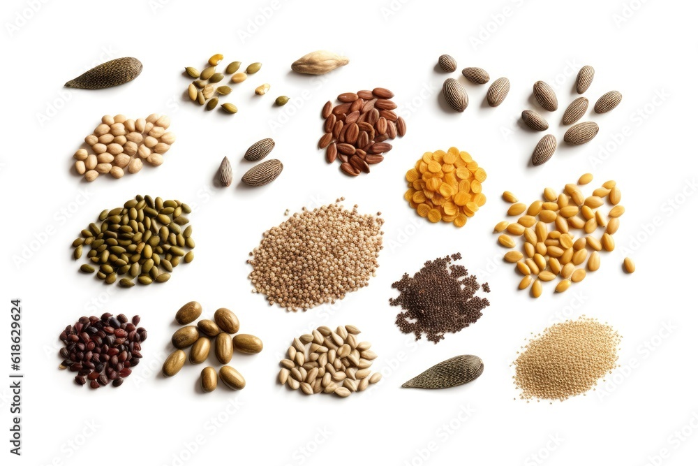 Different types of spices, seeds, berries, icon sets, generative ai ...