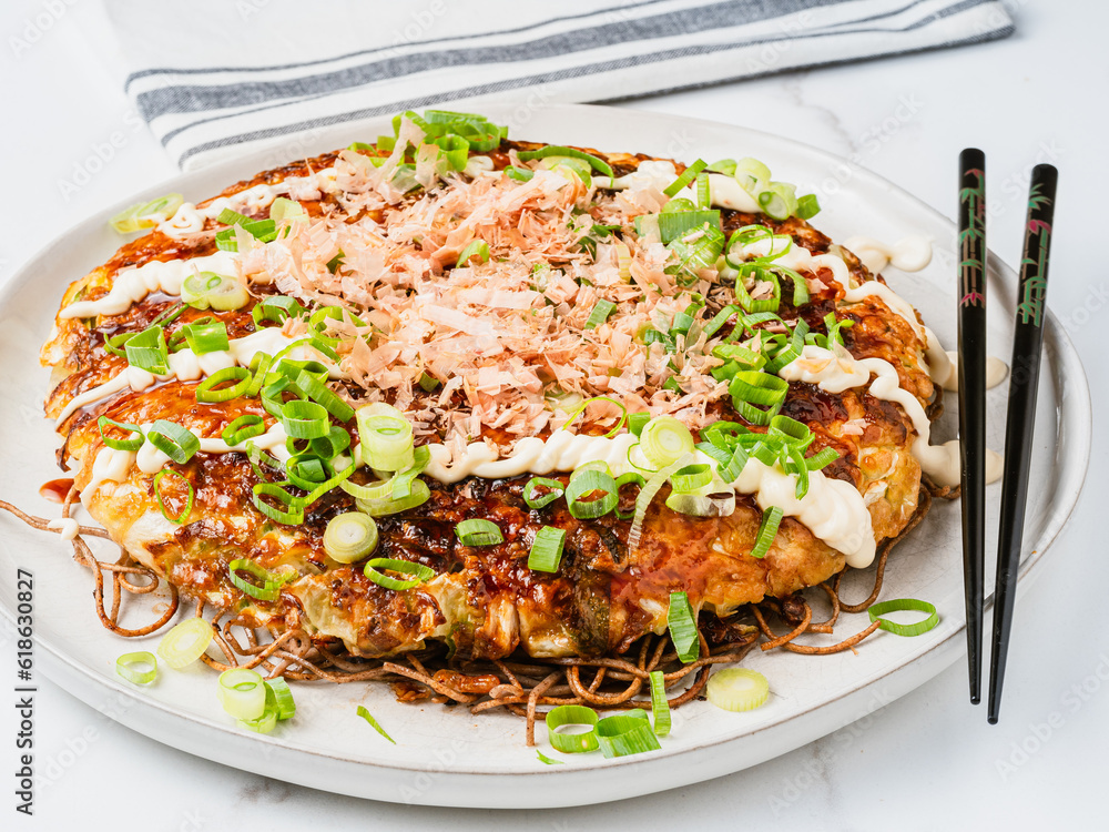 Homemade okonomiyaki Stock Photo | Adobe Stock