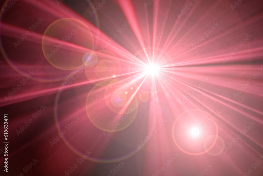 Red rays with black background. Meditation. Universe. Space. Laser ...