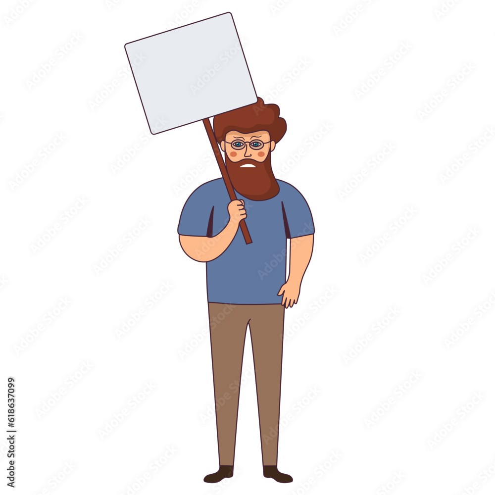 Man protesters. Social issue. Demonstration, revolution.Angry man ...