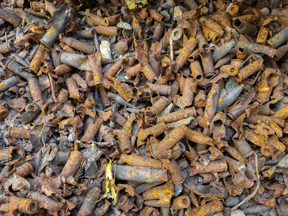 Burned cartridges and casings for firearms that exploded in an ...