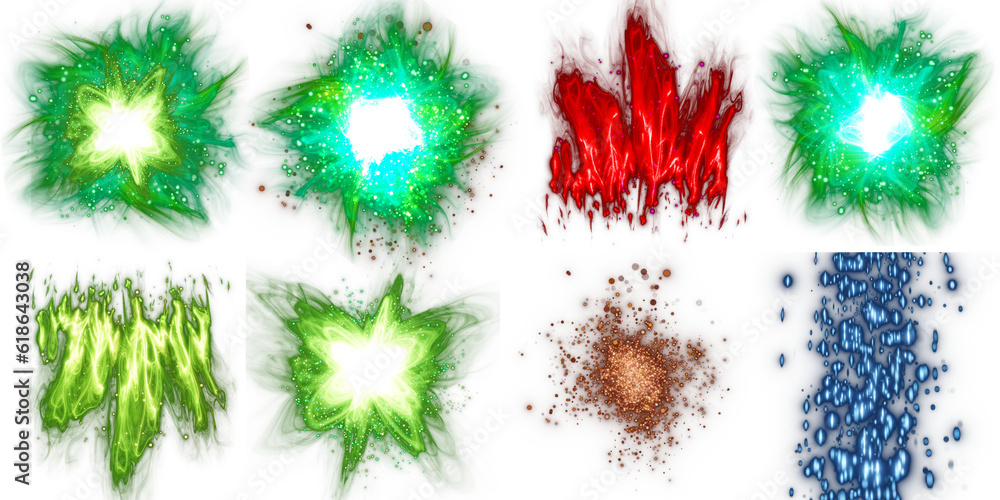 Vfx gun effect, space blasters laser or plasmic beams and rays, bomb ...