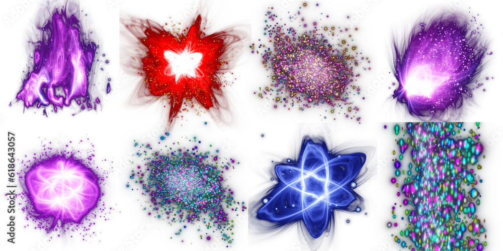 Vfx gun effect, space blasters laser or plasmic beams and rays, bomb ...