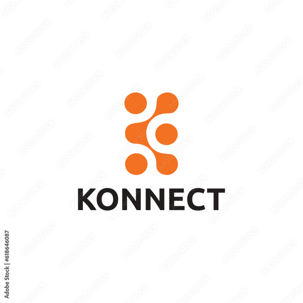 Konnect logo technology symbols letter k Stock Vector | Adobe Stock