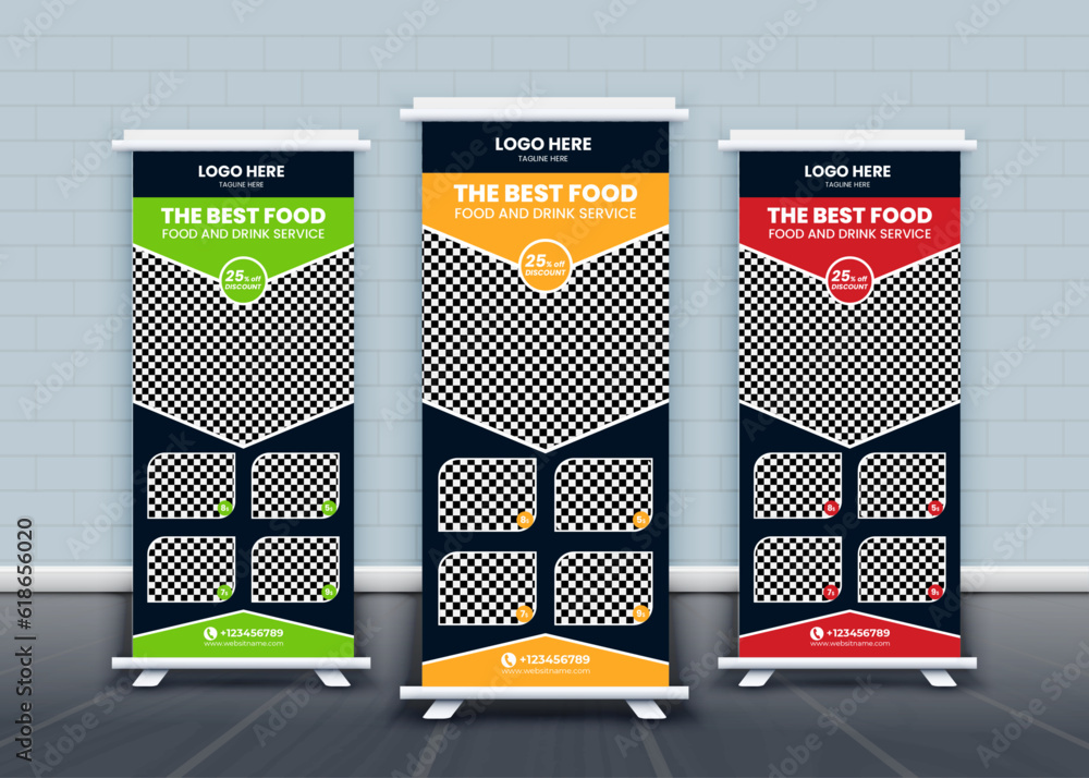food roll up banner design and special delicious food xbanner template ...